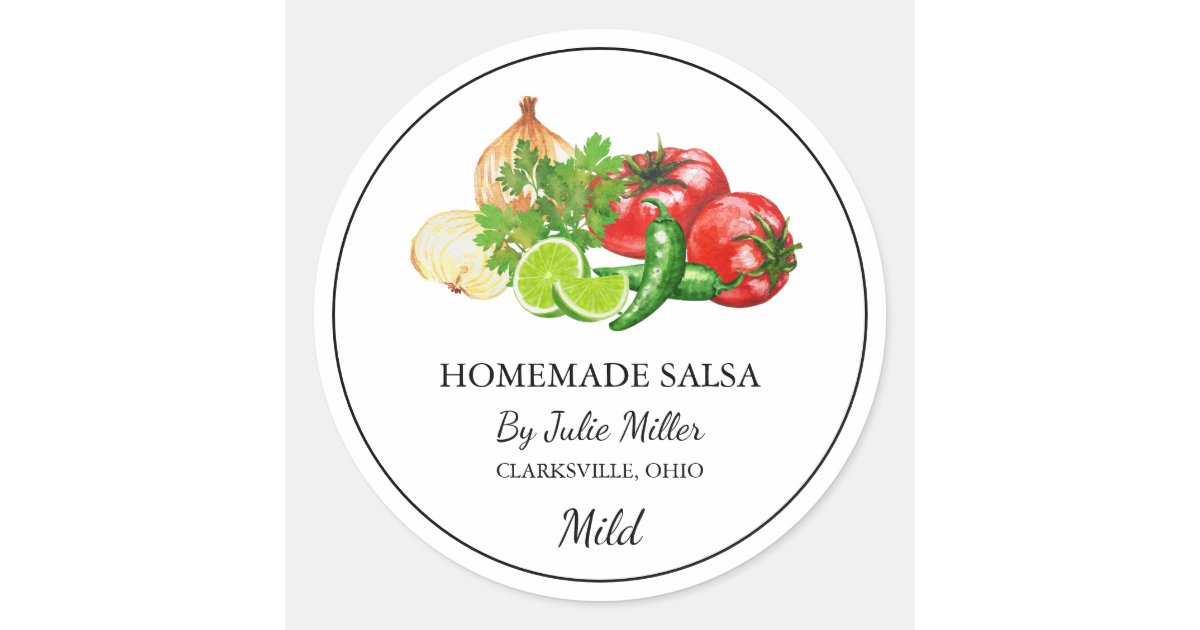 Simple Homemade Tomato Salsa Label | Zazzle