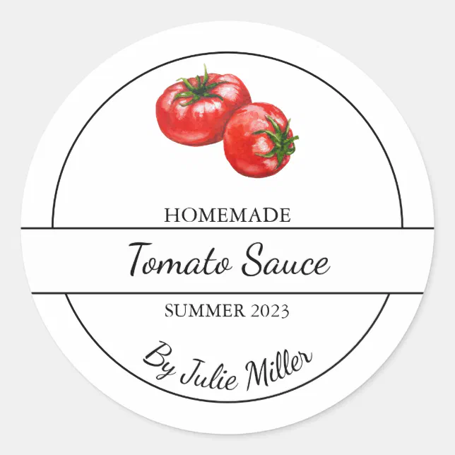 Simple Homemade Tomato Sauce Label | Zazzle