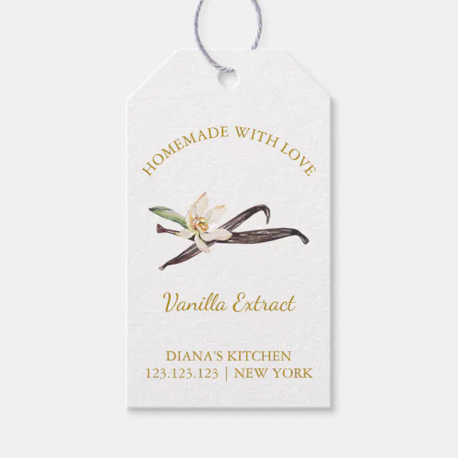 Simple Homemade Vanilla Extract Hang Tag l White | Zazzle