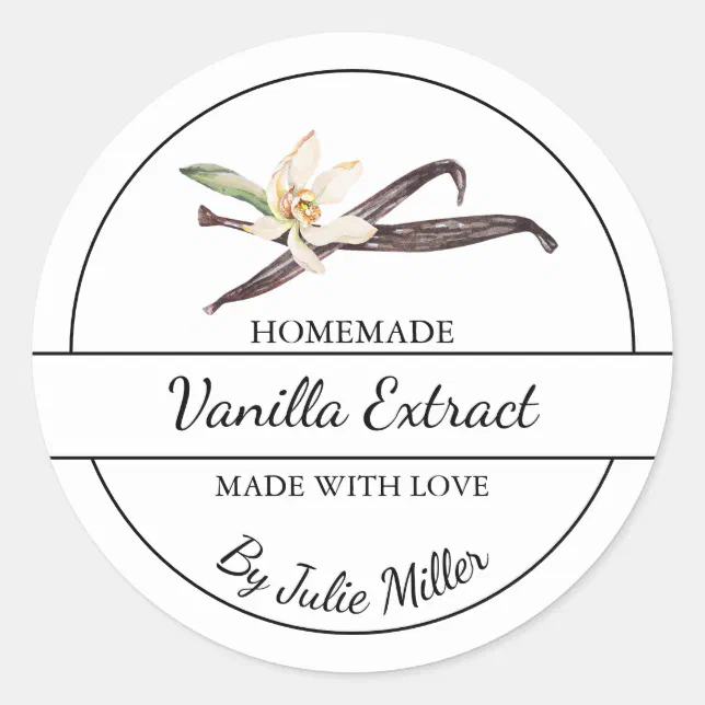 Simple Homemade Vanilla Extract Label | Zazzle