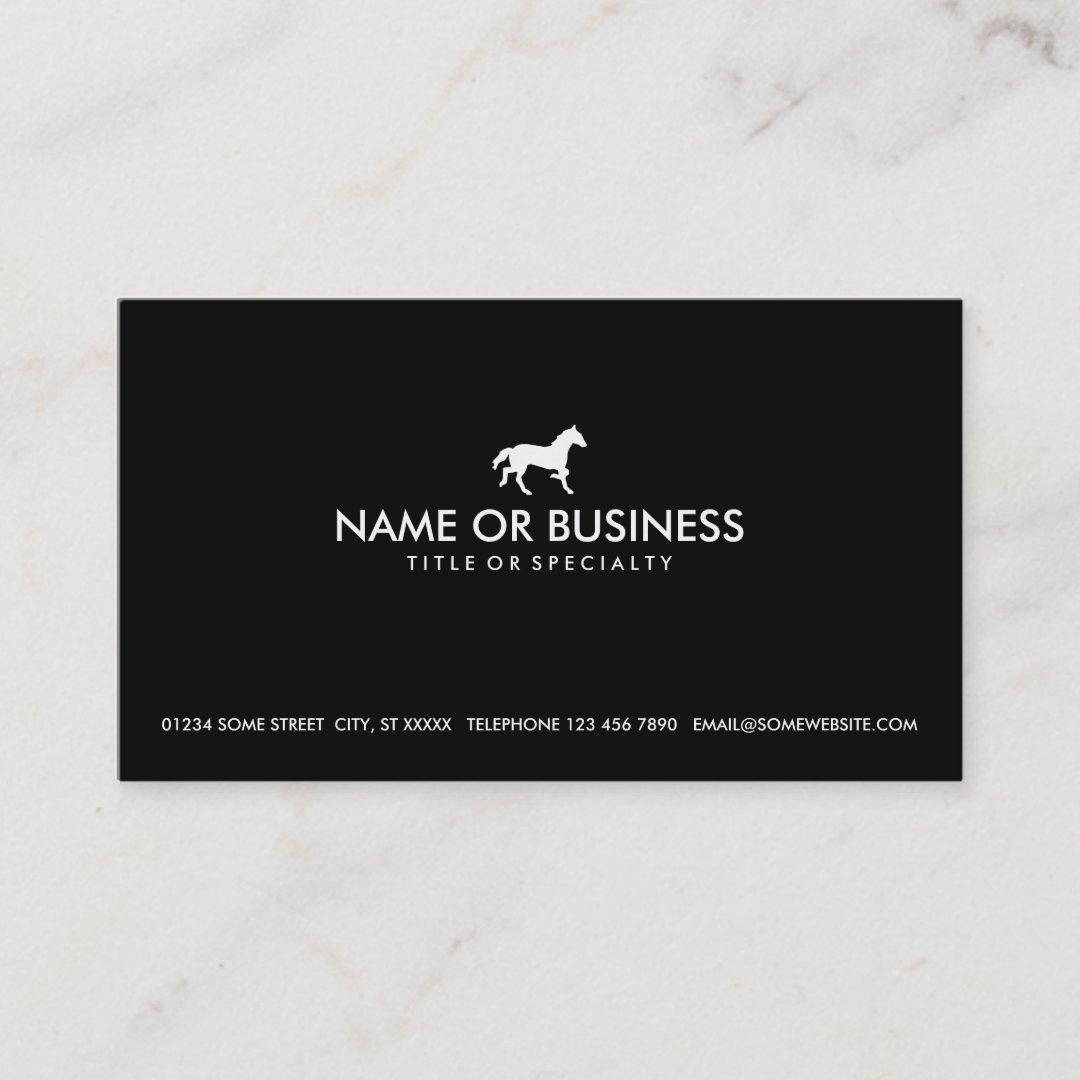 simple horse business card | Zazzle