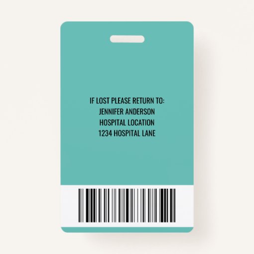 Simple Hospital Medical ID Badge | Zazzle