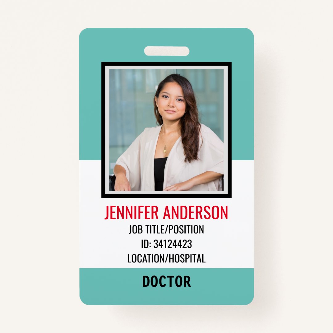 Simple Hospital Medical ID Badge | Zazzle
