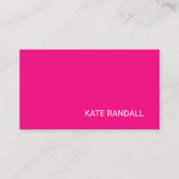 Simple Hot Pink Business Card | Zazzle