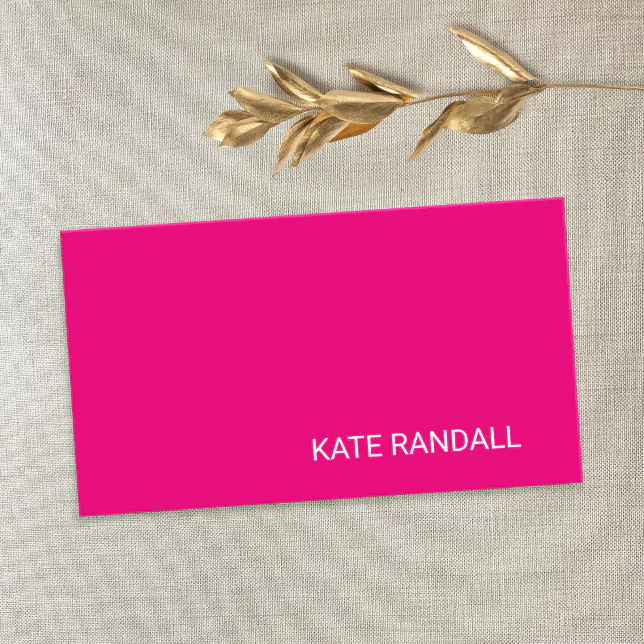 Simple Hot Pink Business Card | Zazzle