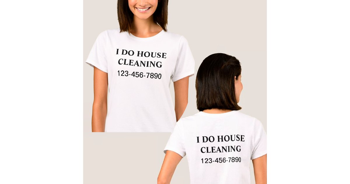 Simple House Cleaning Work Shirts | Zazzle