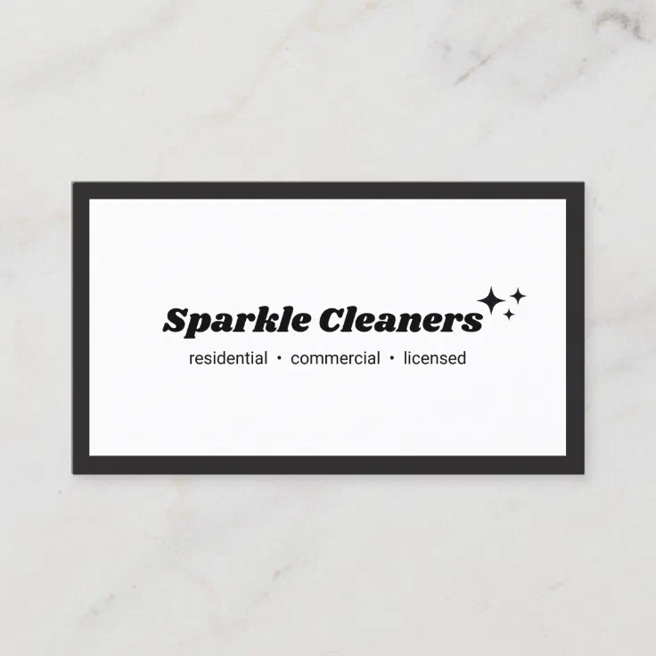 Simple Housekeeping Service Stars Business Card | Zazzle