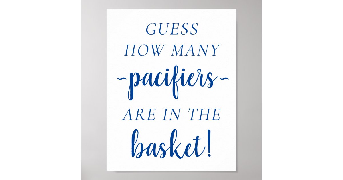 Simple How Many | French Blue Guessing Game Poster | Zazzle