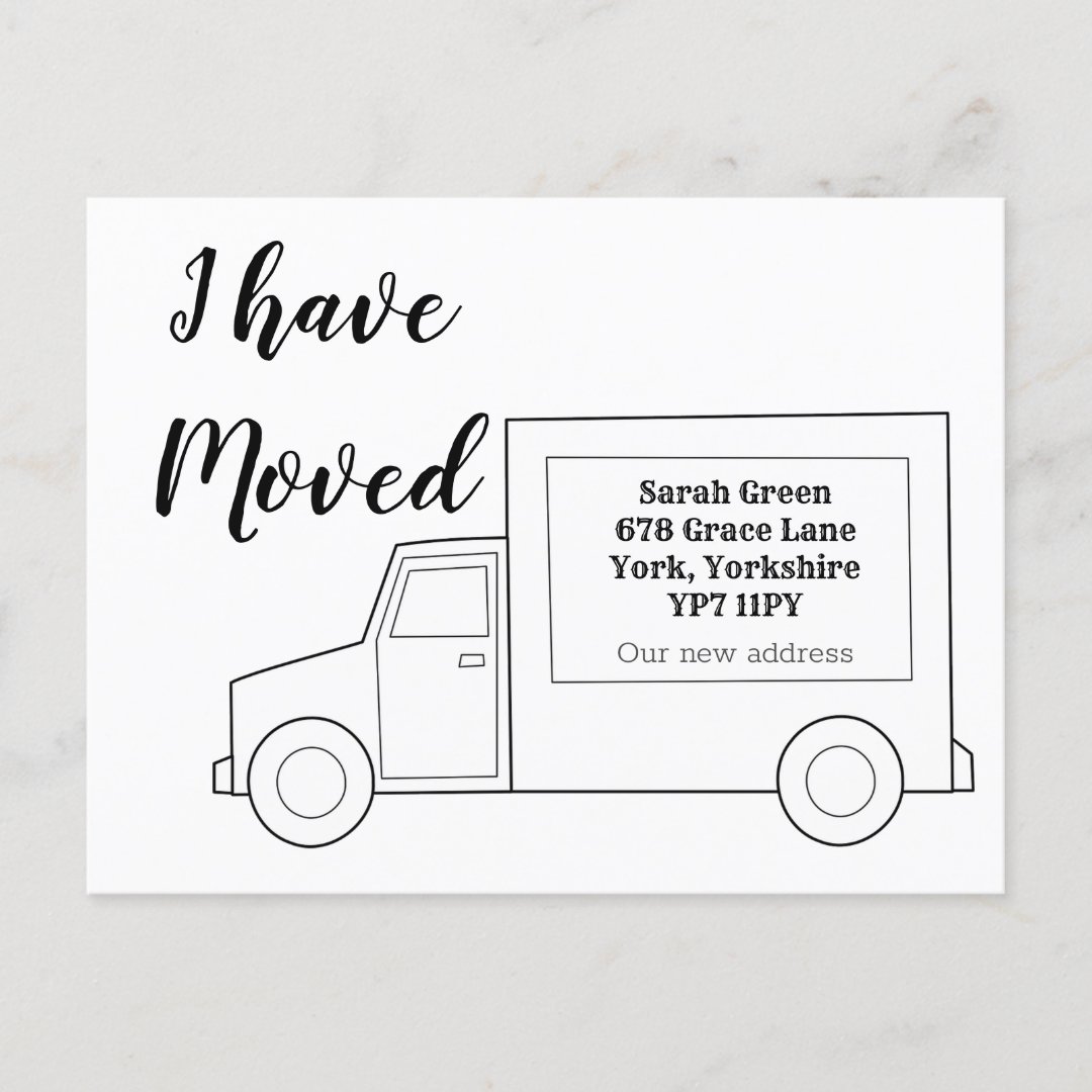 Simple I Have Moved Moving Announcement Postcard | Zazzle