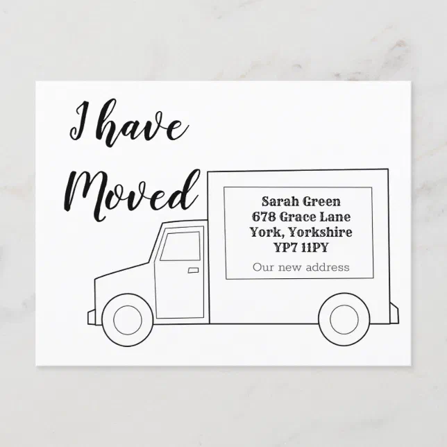 Simple I Have Moved Moving Announcement Postcard | Zazzle