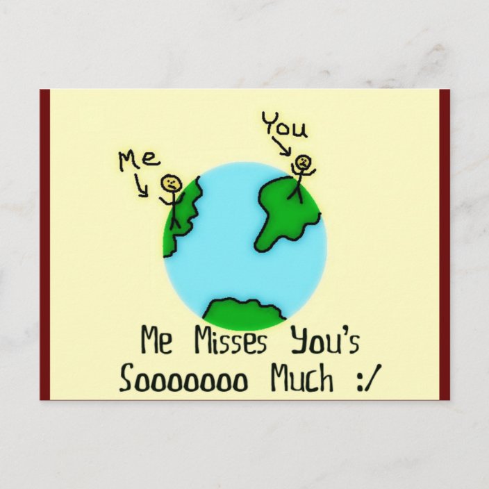 Simple I Miss You Postcard | Zazzle.com