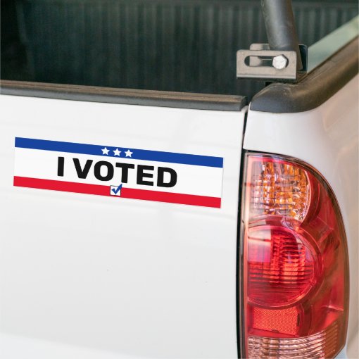 Simple "I VOTED" Red White and Blue Bumper Sticker | Zazzle