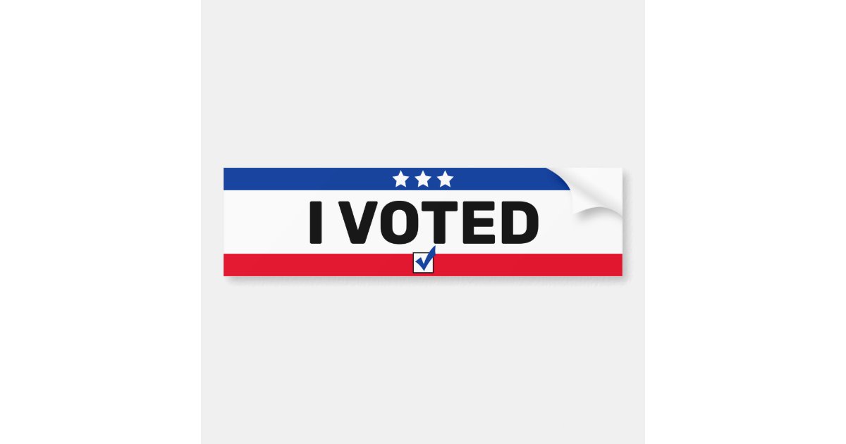 Simple "I VOTED" Red White and Blue Bumper Sticker | Zazzle