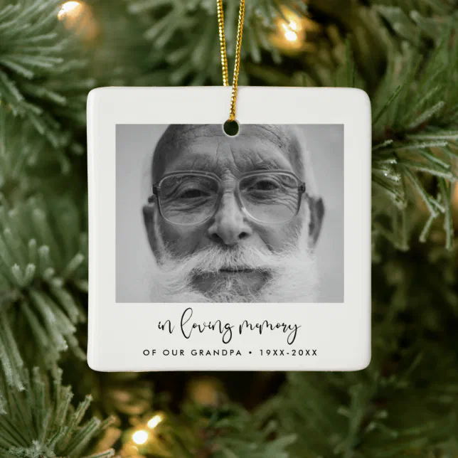 Simple In loving memory keepsake Ceramic Ornament | Zazzle