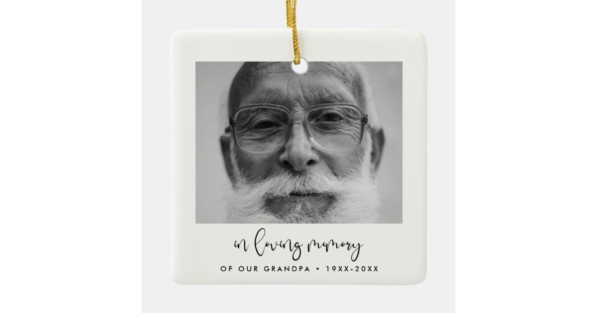 Simple In loving memory keepsake Ceramic Ornament | Zazzle