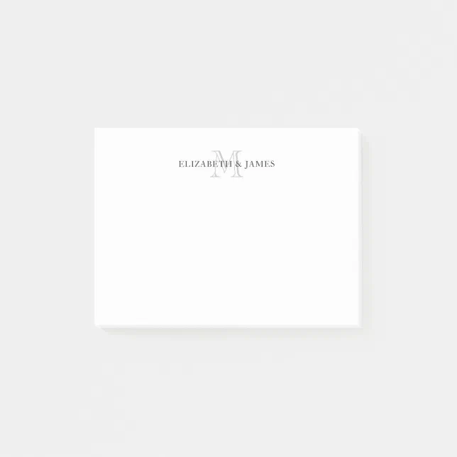 Simple Initial Couple Monogram Personalized Post-it Notes | Zazzle