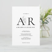 Simple Initials Elegant Wedding Invitation | Zazzle