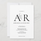Simple Initials Elegant Wedding Invitation | Zazzle