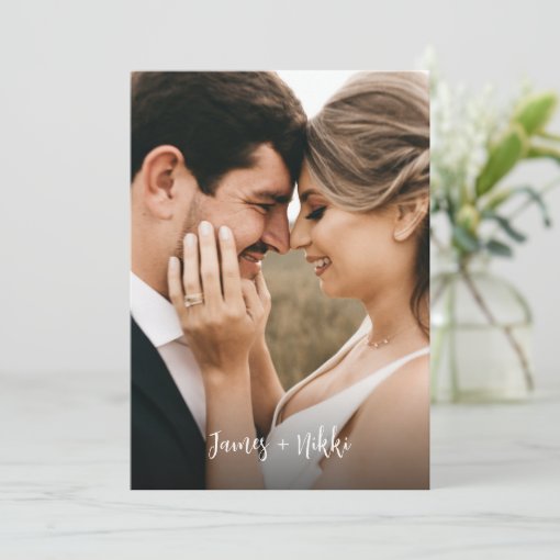 Simple Initials Script Photo Wedding Invitation | Zazzle