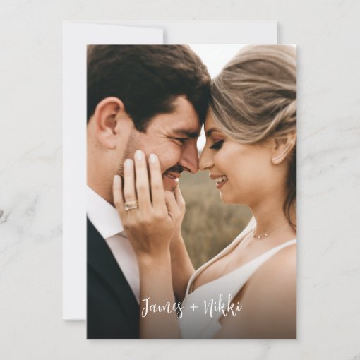 Simple Initials Script Photo Wedding Invitation | Zazzle