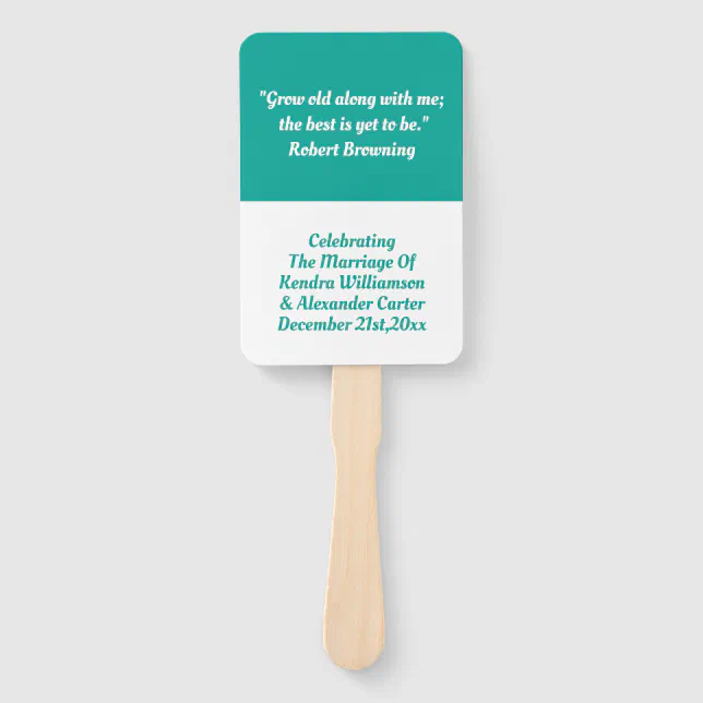 Simple Inspirational Love Quote Wedding Hand Fan | Zazzle