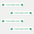 Simple Irish Shamrock Clothing Name Tags Kids' Labels | Zazzle