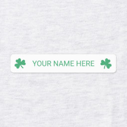 Simple Irish Shamrock Clothing Name Tags Kids' Labels | Zazzle