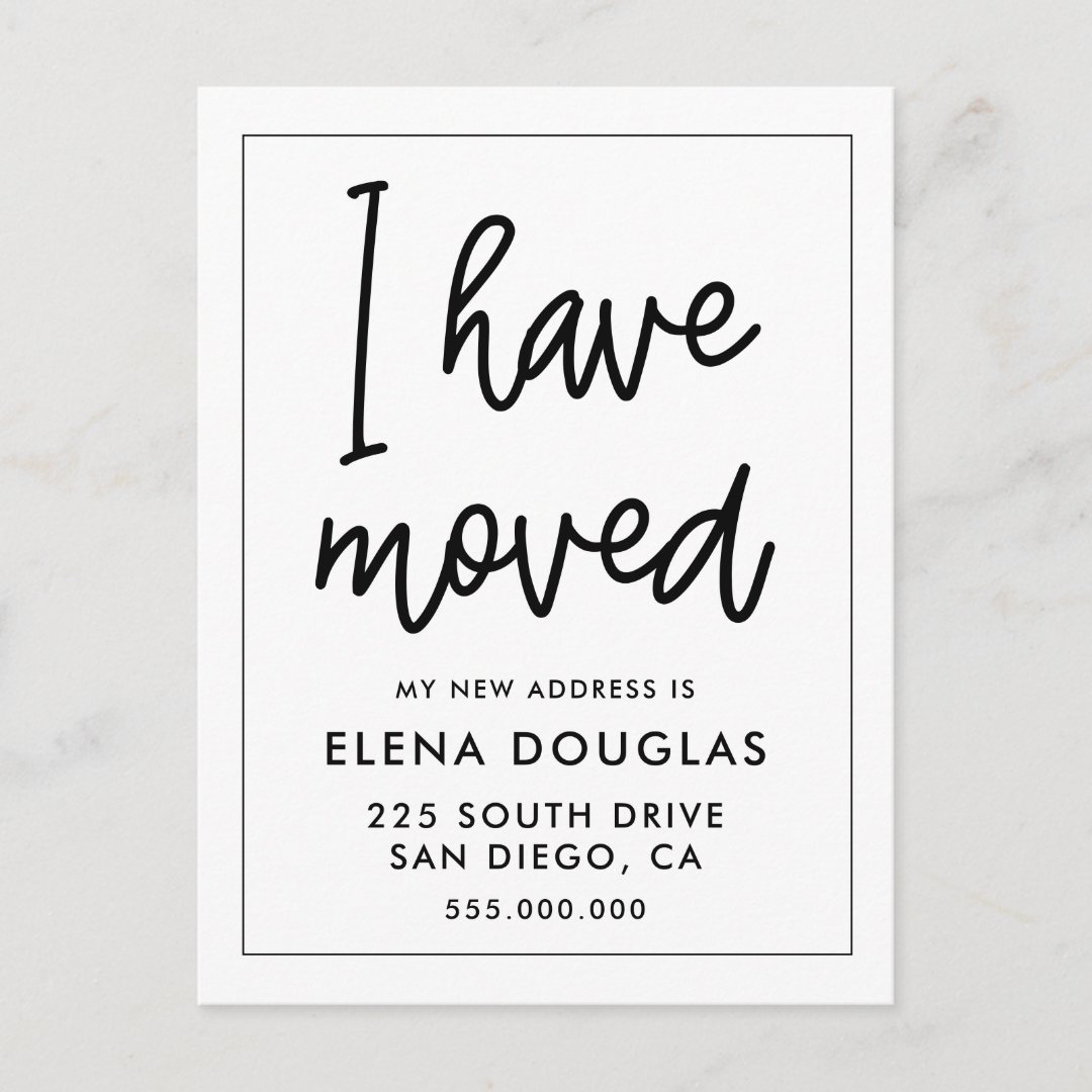 Simple I've moved moving announcement Postcard | Zazzle