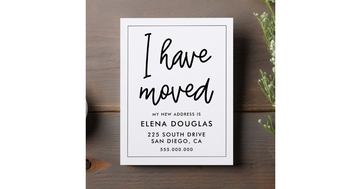 Simple I've moved moving announcement Postcard | Zazzle
