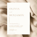 Simple Ivory and Tan Elegant Wedding Invitation | Zazzle