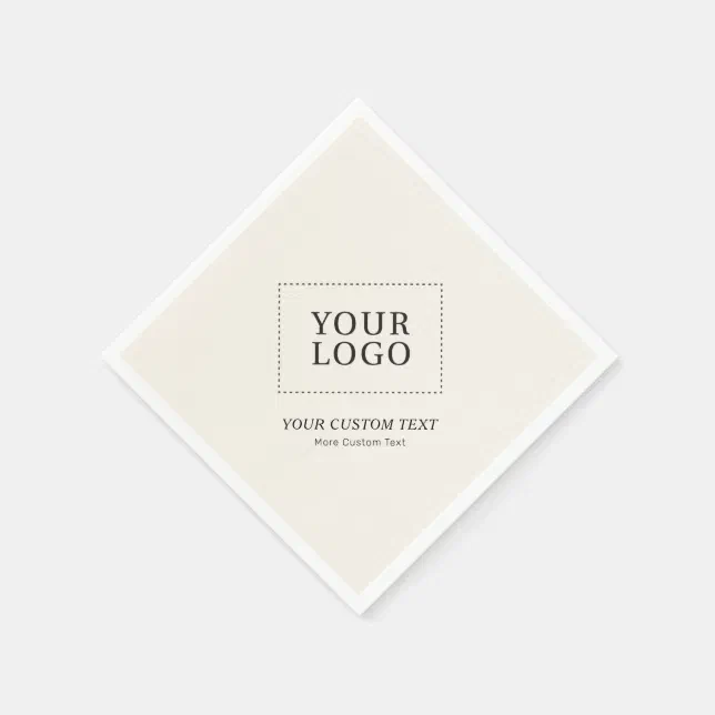 Simple Ivory Custom Business Logo Promotional Napkins | Zazzle