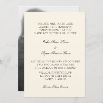 Simple Ivory Wedding Invitation | Zazzle