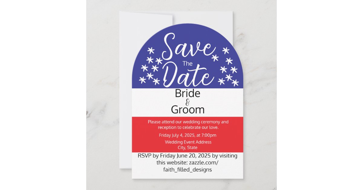 Simple July 4th Patriotic Country Wedding Invitation | Zazzle