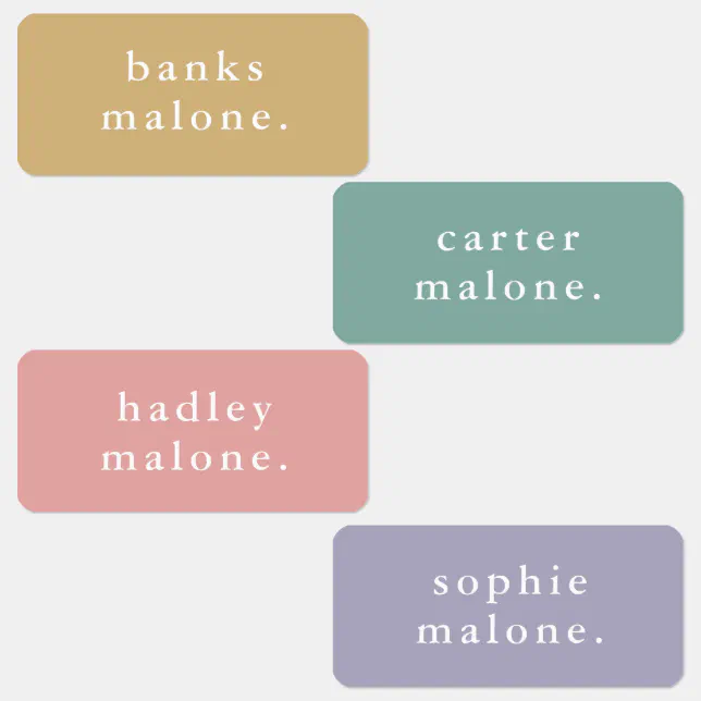 Simple Kids Name Waterproof Clothing Labels | Zazzle