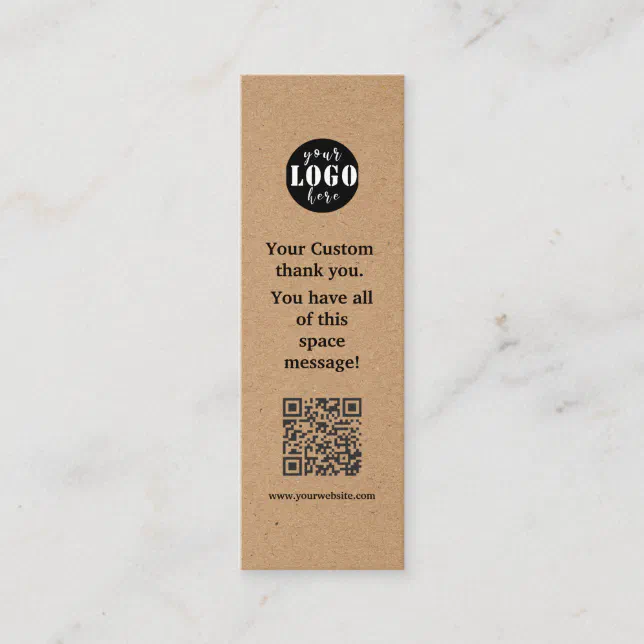 Simple Kraft Paper Bookmark Card | Zazzle