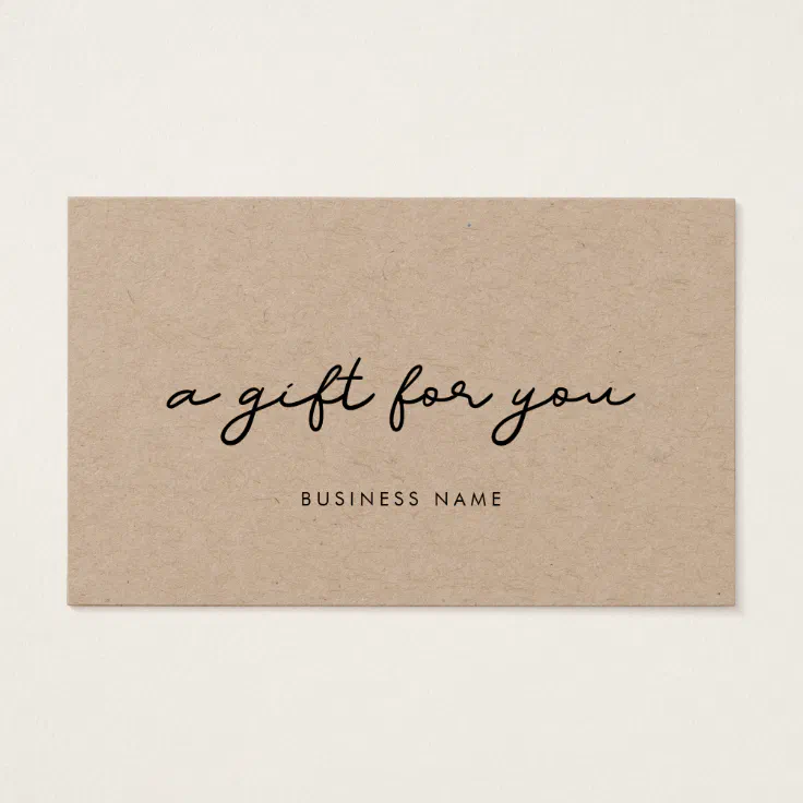 Simple kraft paper gift certificate | Zazzle
