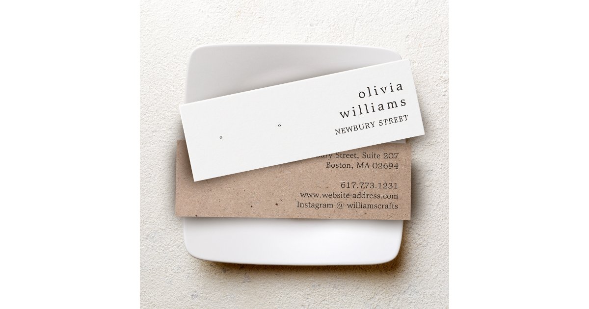Simple Kraft Paper Stud Earring Display Card | Zazzle