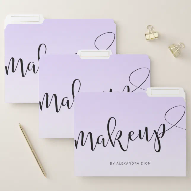 Simple lavender handwritten script calligraphy file folder | Zazzle