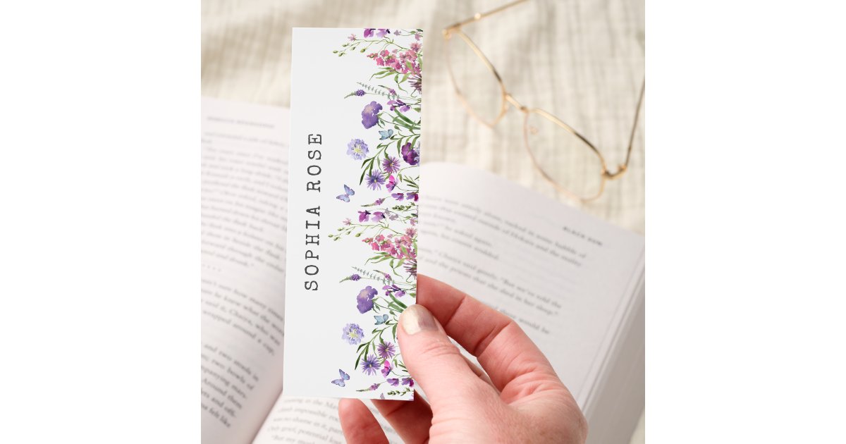 Simple Lavender Wildflowers Custom Bookmarks | Zazzle