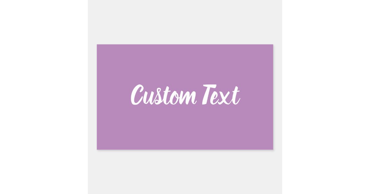 Simple Lavender with White Script Text Template Rectangular Sticker ...