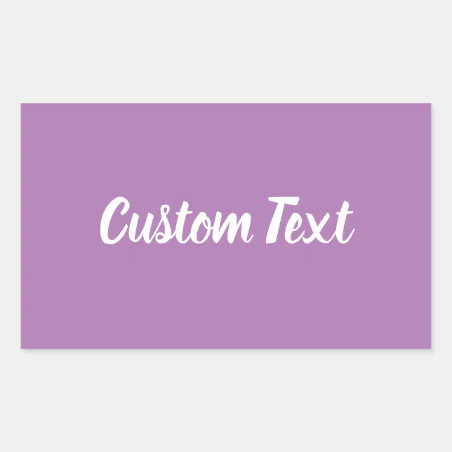 Simple Lavender with White Script Text Template Rectangular Sticker ...