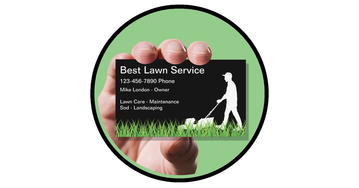 Simple Lawn Mowing Business Card | Zazzle