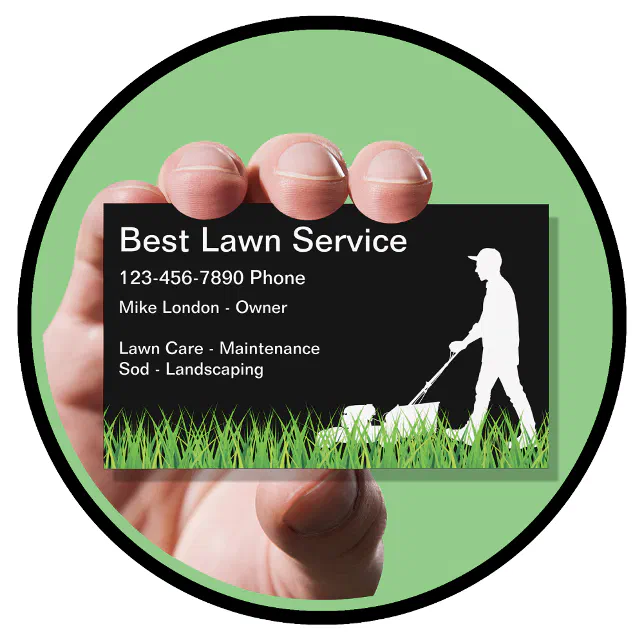 Simple Lawn Mowing Business Card | Zazzle