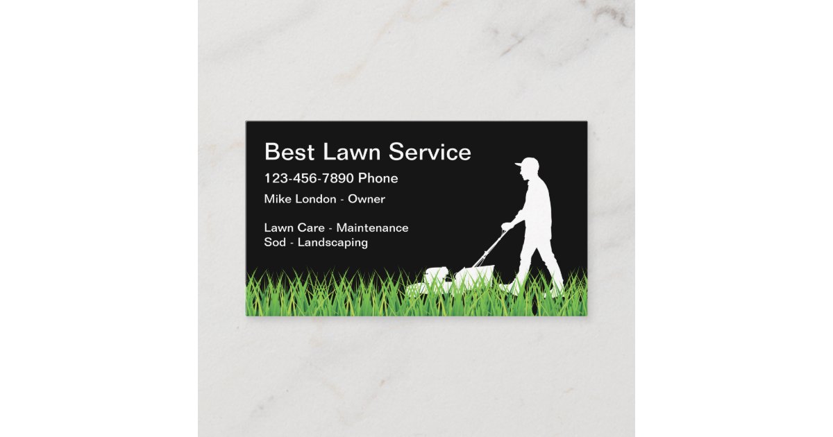 Simple Lawn Mowing Business Card Zazzle Simple Lawn Mowing Business Card Zazzle