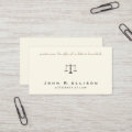 Simple Lawyer, Attorney Sophisticated Ivory Business Card | Zazzle