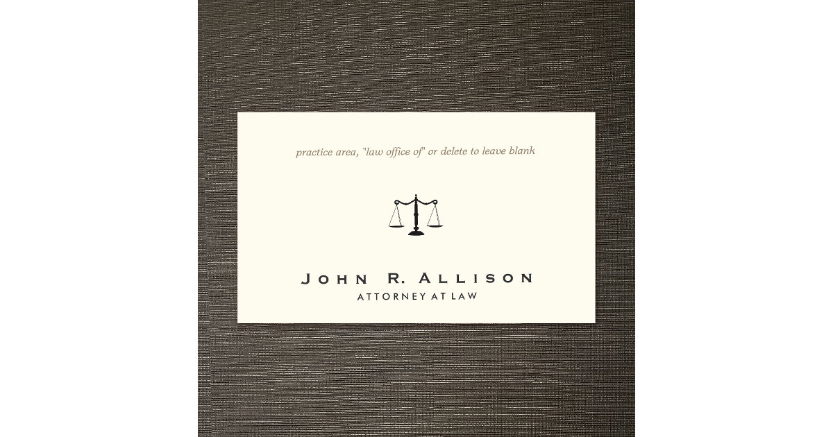 Simple Lawyer, Attorney Sophisticated Ivory Business Card | Zazzle