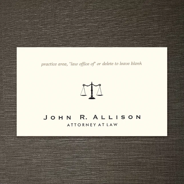 Simple Lawyer, Attorney Sophisticated Ivory Business Card | Zazzle