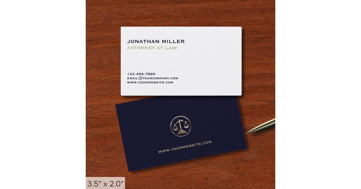 Simple Lawyer Justice Scale Business Card | Zazzle