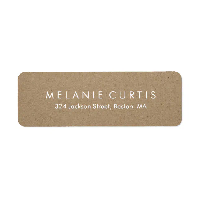 Simple Legible Kraft Effect Return Address Label | Zazzle