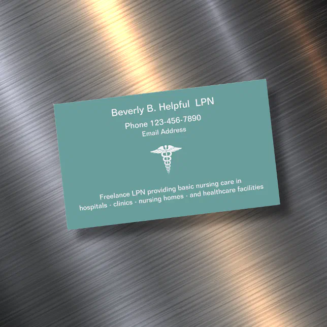 Simple Licensed Practical Nurse LPN Business Card Magnet | Zazzle